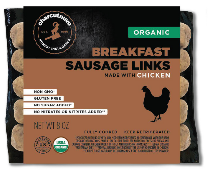 Organic Chicken Breakfast Links – Breakfast Sausage – Charcutnuvo