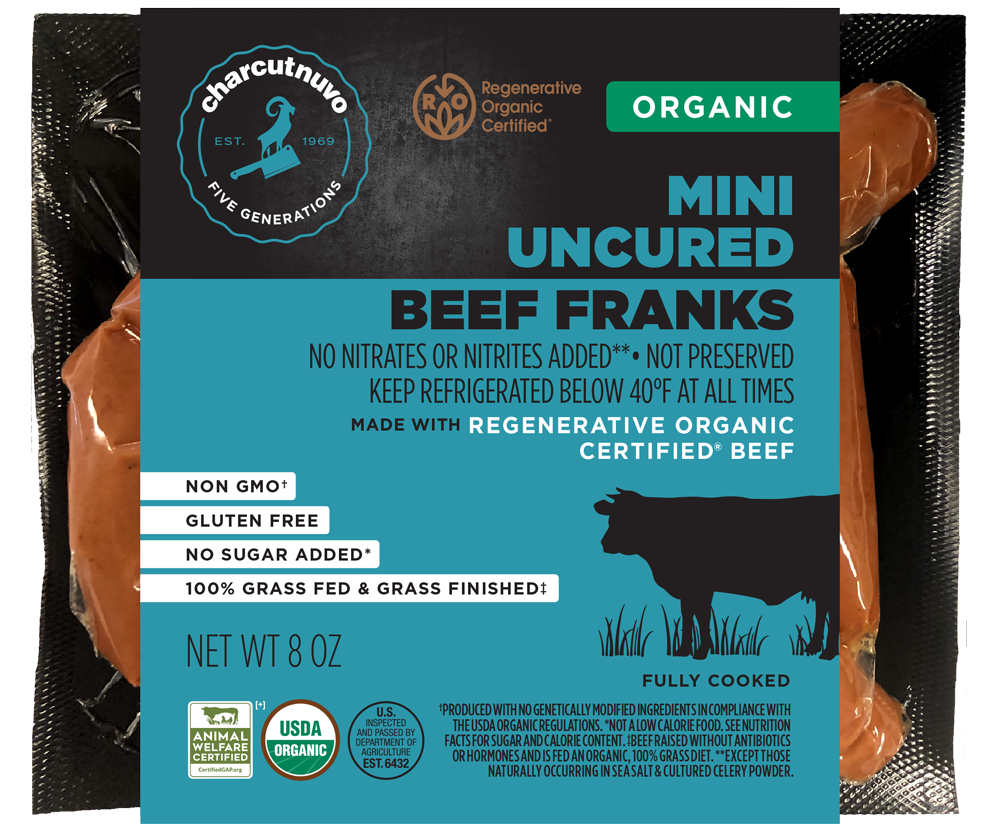 ROC Mini Uncured Beef Franks – Organic Mini Hot Dogs – Charcutnuvo